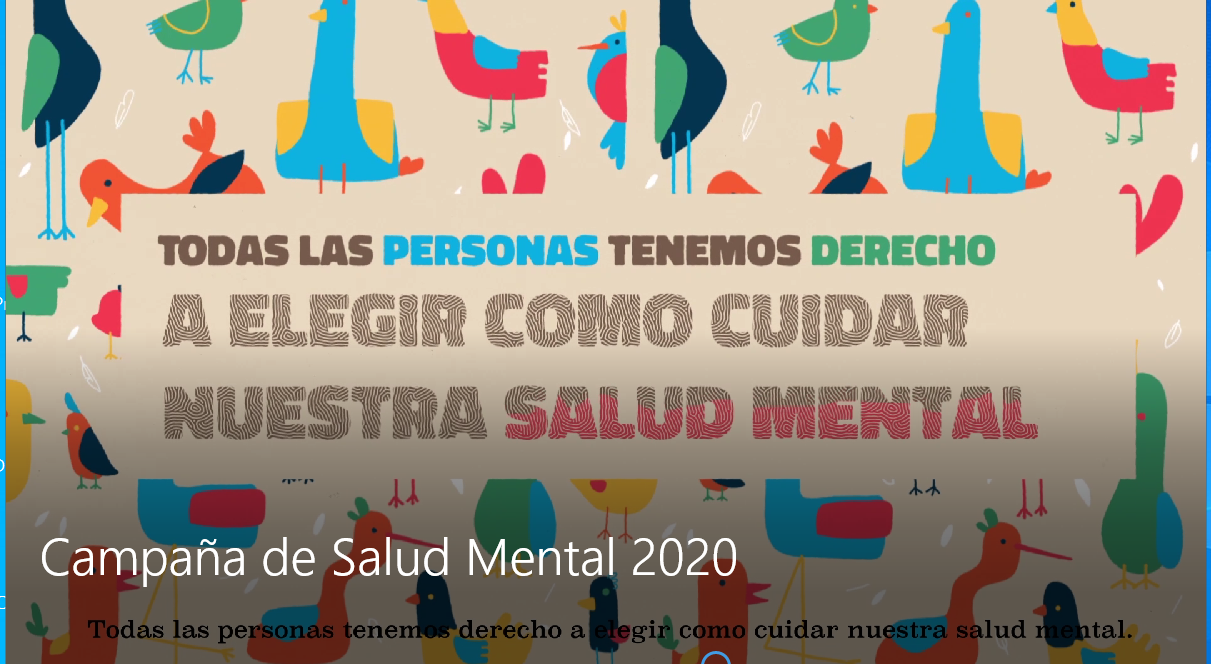 Campaña Salud Mental 2020: un derecho de todas las personas ...