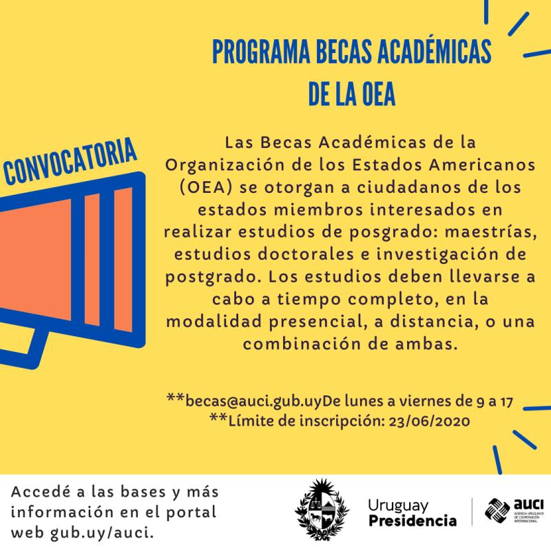 Convocatoria del programa de becas académicas de la OEA 2020 ...