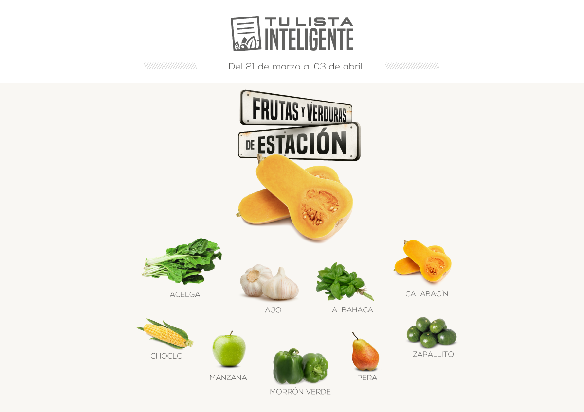 Las mejores frutas y verduras de estación están en "TU LISTA ...
