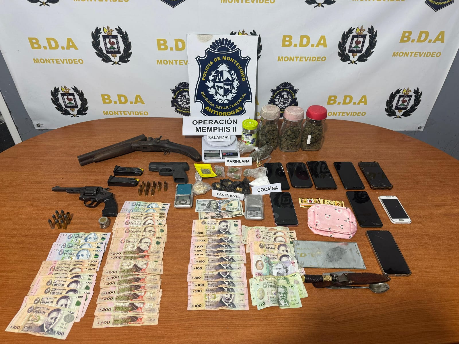 Operativo antidrogas en Montevideo permite la incautación de armas, drogas y la condena de un ...