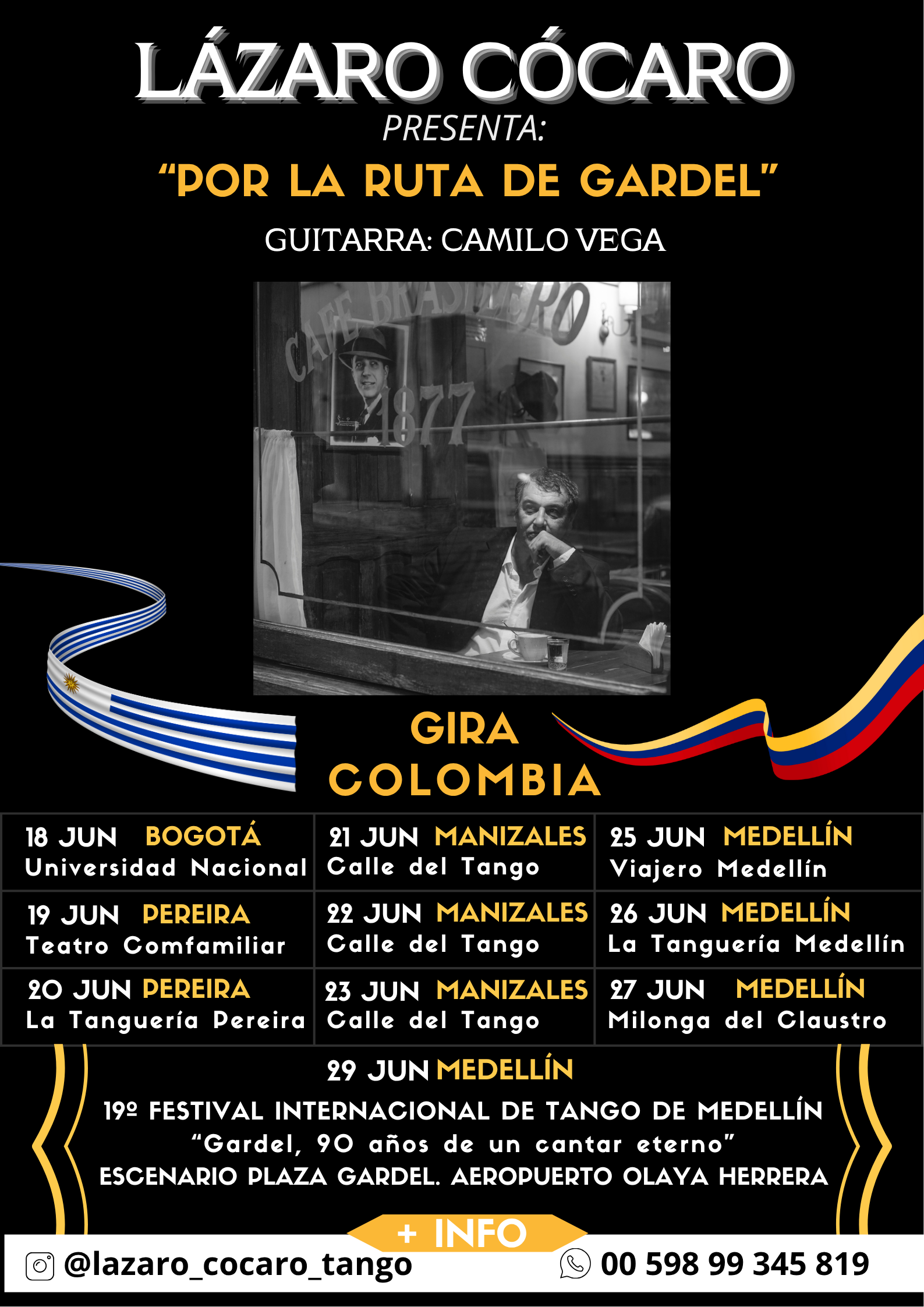 Cantor de tangos Lázaro Cócaro, de gira por Colombia, con su ...